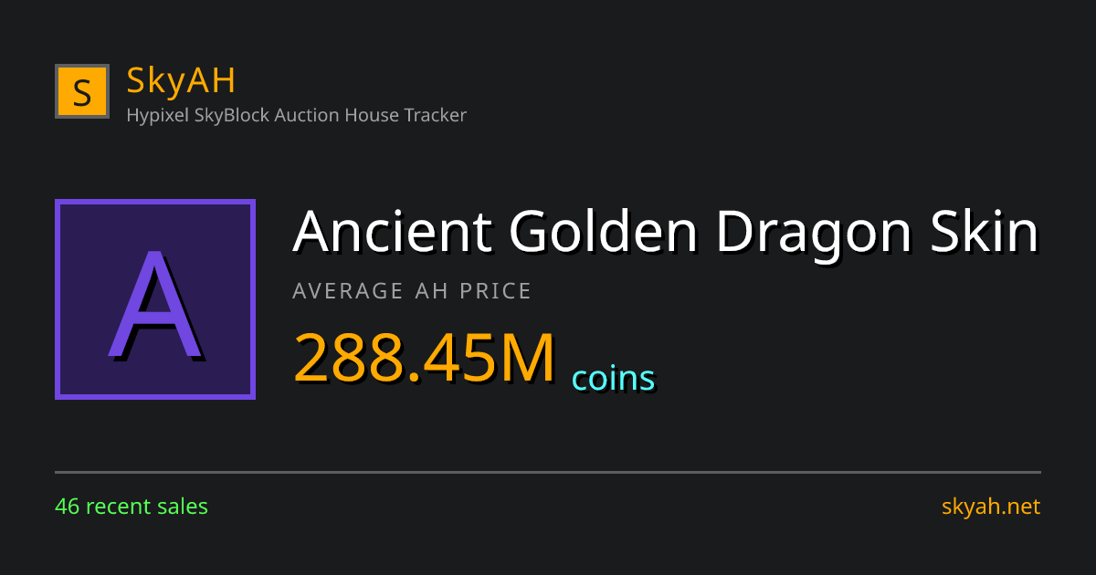 Ancient Golden Dragon Skin Price 2026: 288.0M coins | Hypixel SkyBlock ...